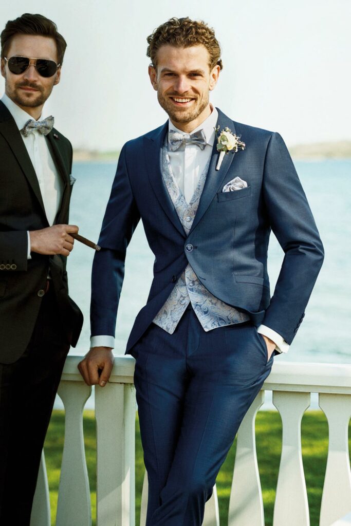 Hochzeitsanzug Blau Mit Weste