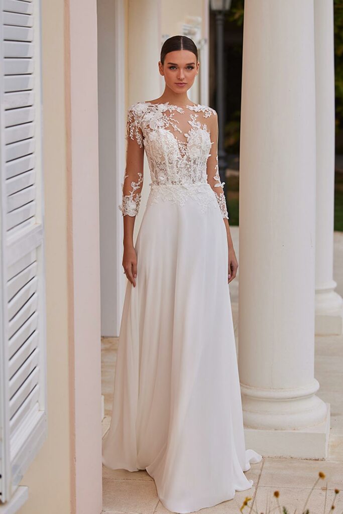 Brautkleid Chiffon Mit Rmel